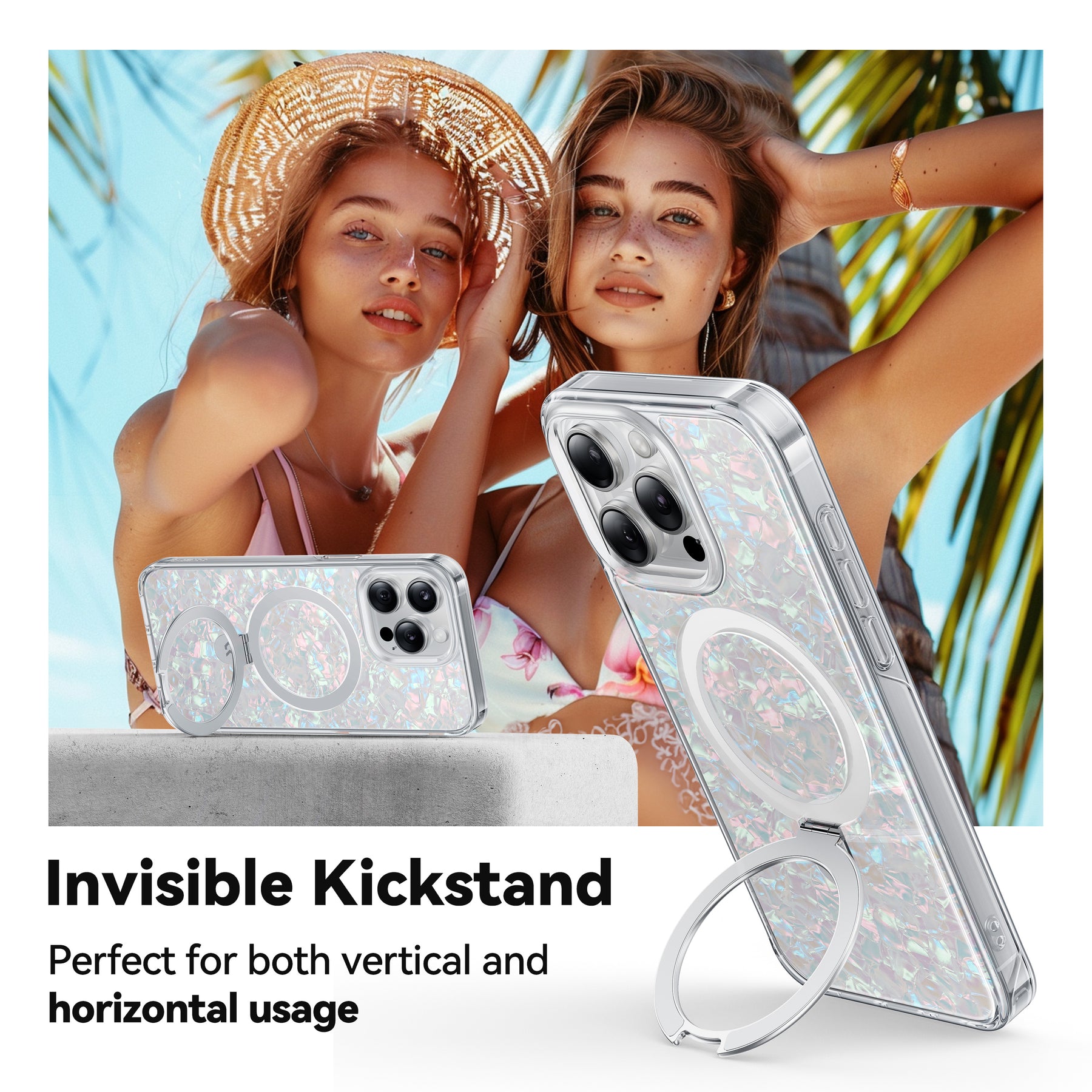 CASEKOO Clear Lock Pearl Series Magic Stand Version Cases For iPhone