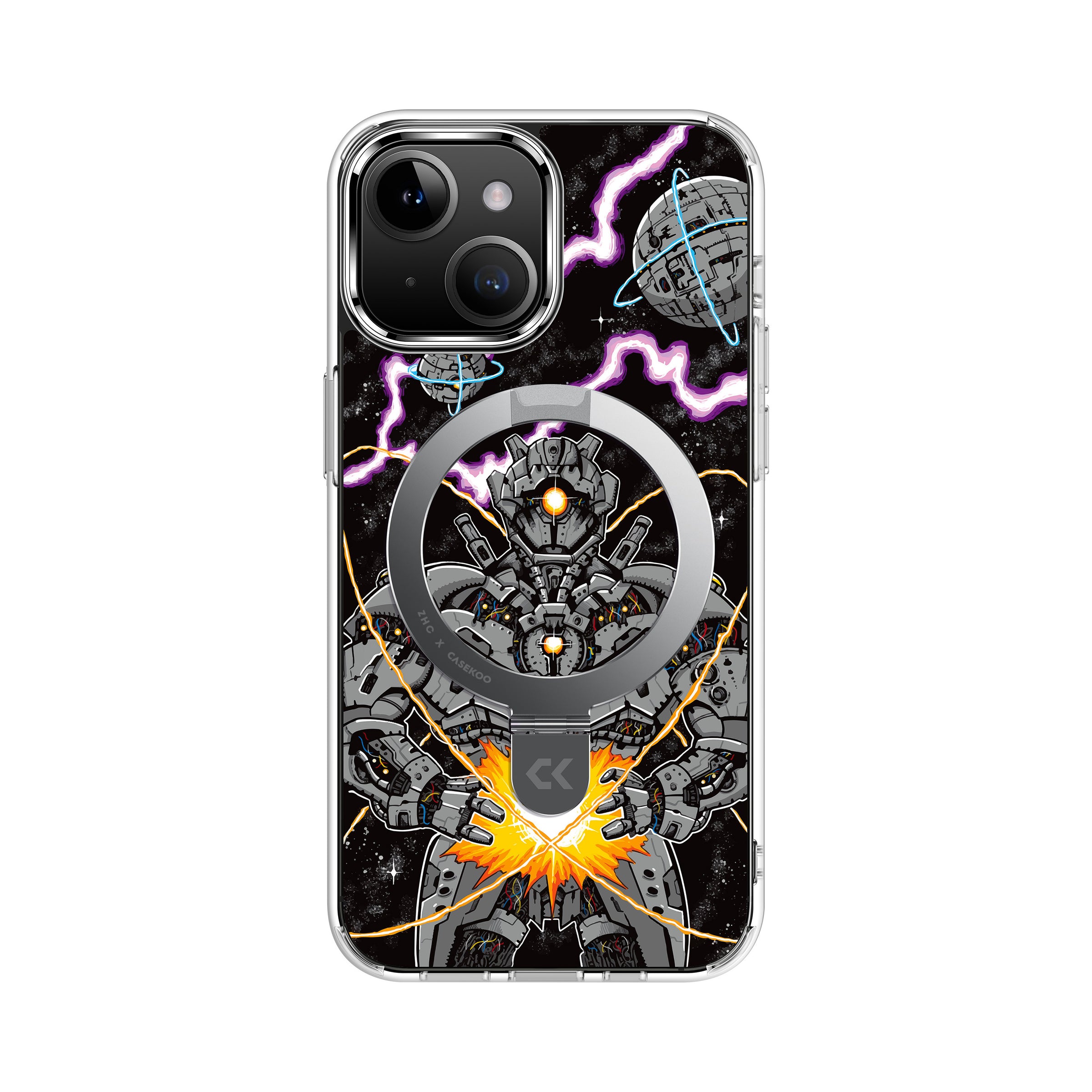 CASEKOO iPhone Space Titan Graffiti Phone Case with Built-in Magnetic